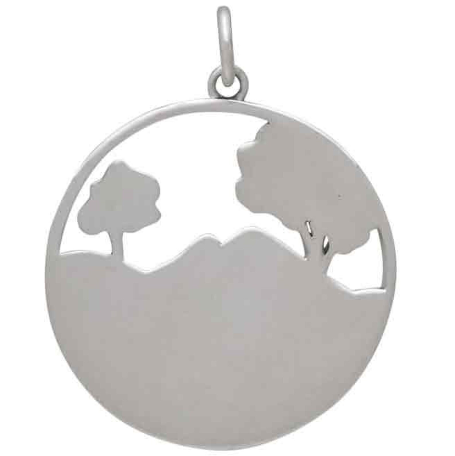 Sterling Silver Winding Path Pendant, Sterling Silver Forest Charm ...