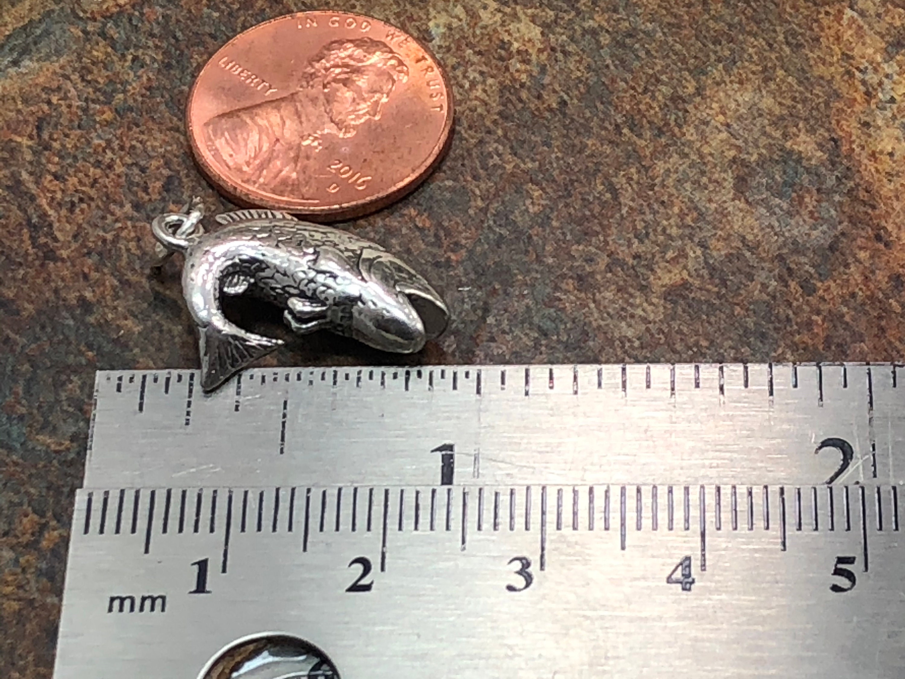 Bass Charm Bass Fisherman Charm Fish Charm Fisherman Charm | Etsy