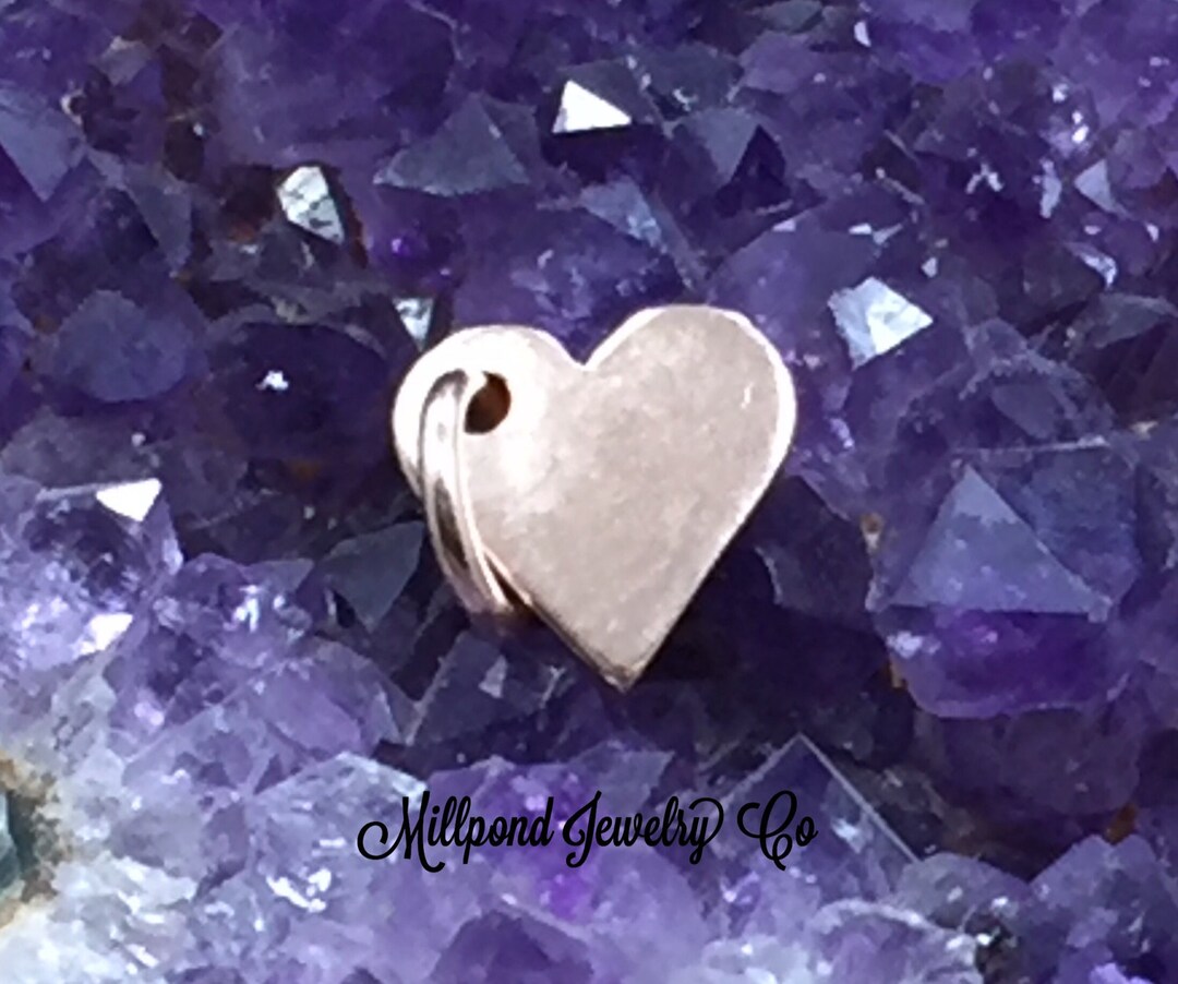 Small Heart Charm Heart Pendant Tiny Heart Charm Flat Heart - Etsy
