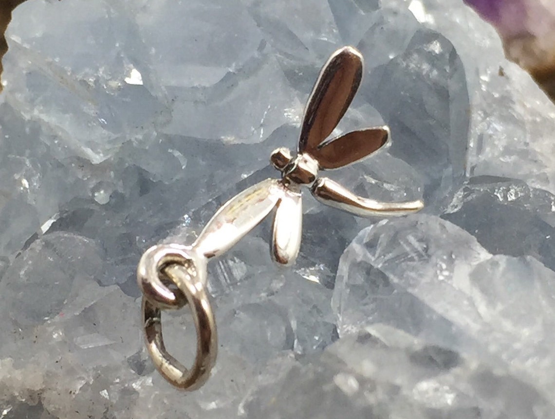 Dragonfly Charm, Sterling Silver Dragonfly Charm, Dragon Pendant ...