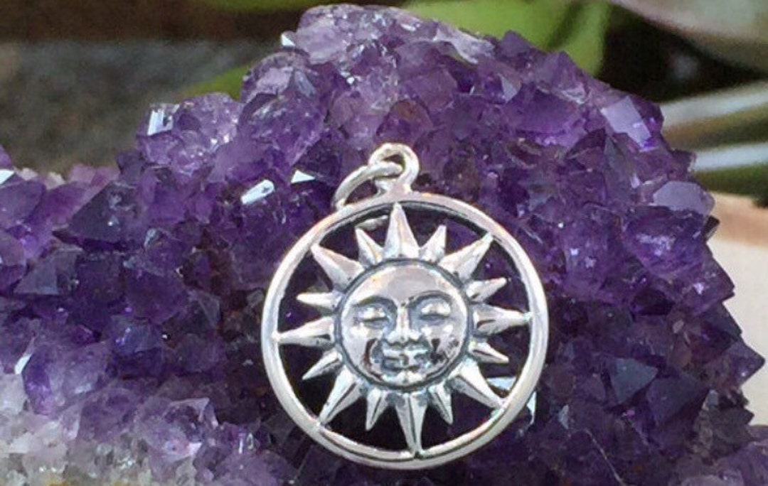Smiling Sun Charm Sun Charm Sunshine Charm Celestial Charm - Etsy