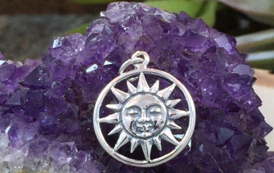 Smiling Sun Charm Sun Charm Sunshine Charm Celestial Charm - Etsy