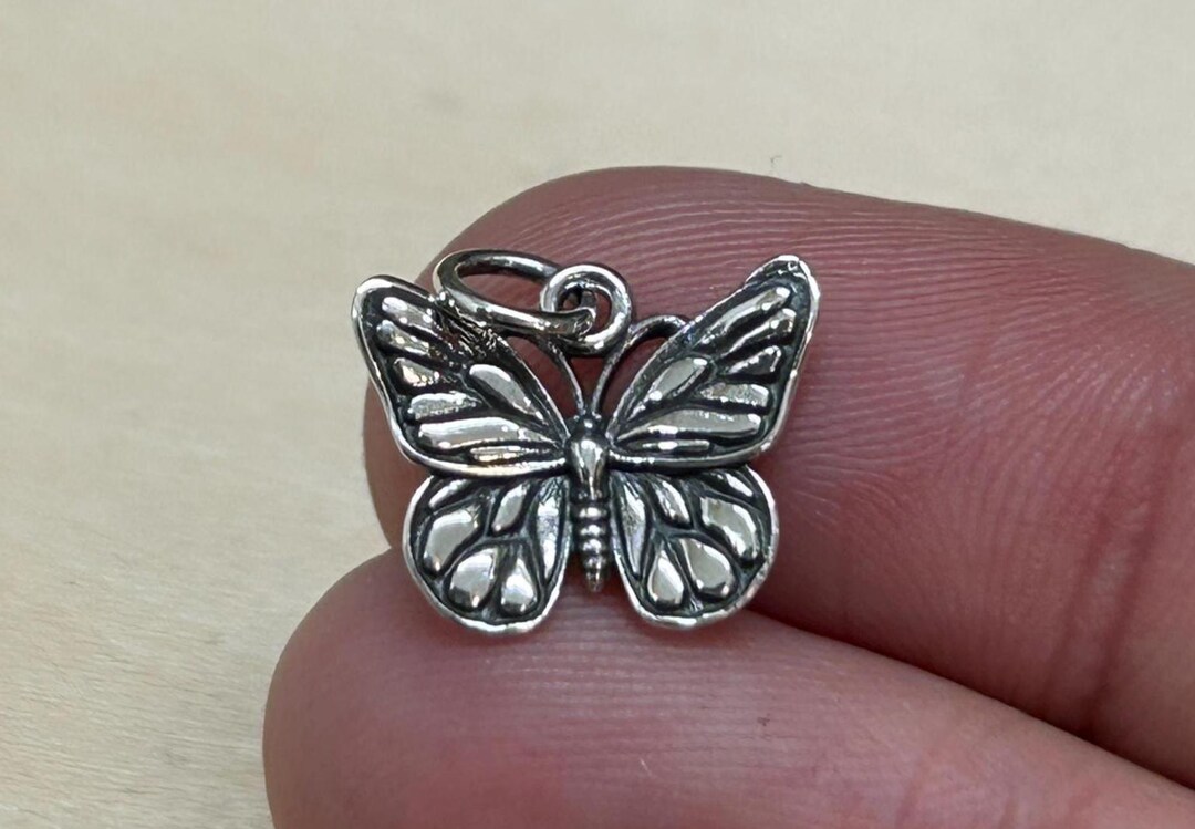 Sterling Silver Monarch Butterfly Charm, Butterfly Charm, Butterfly ...