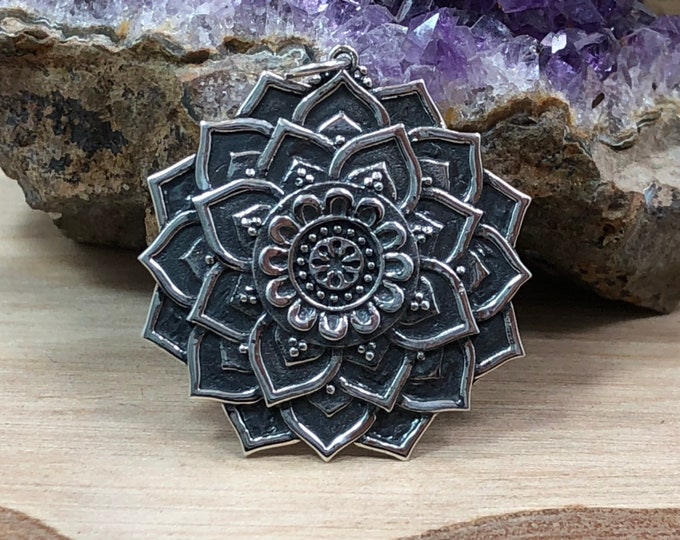 Lotus Charm, Lotus Pendant, Large Lotus Charm, Flower Charm, Garden ...