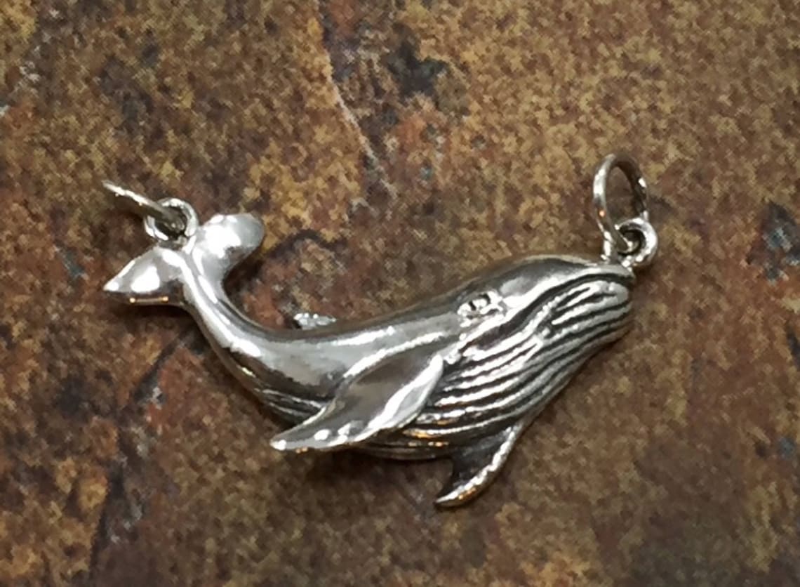 Whale Charm, Humpback Whale Charm, Whale Pendant, Beach Charm, Sea Life ...
