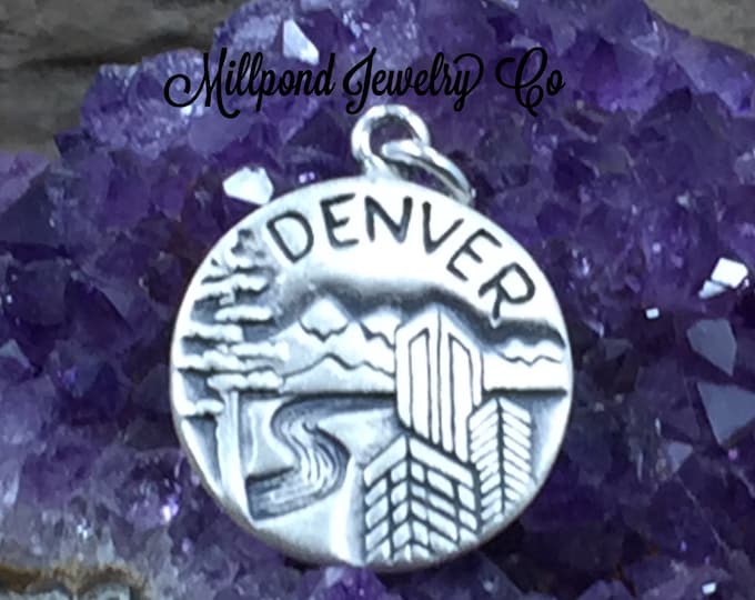 Denver Charm, Colorado Charm, Denver Pendant, Sterling Silver Denver ...
