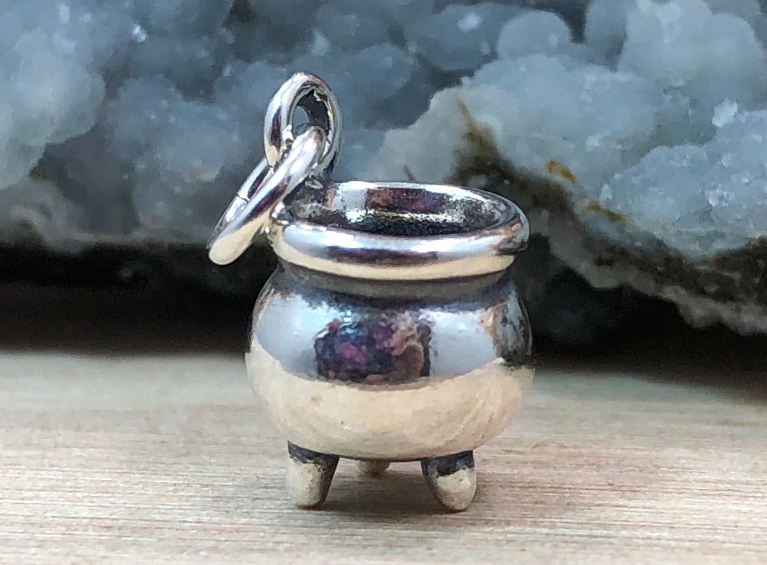 Witch's Cauldron Charm, Witch Charm, Halloween Charm, Sterling Silver ...