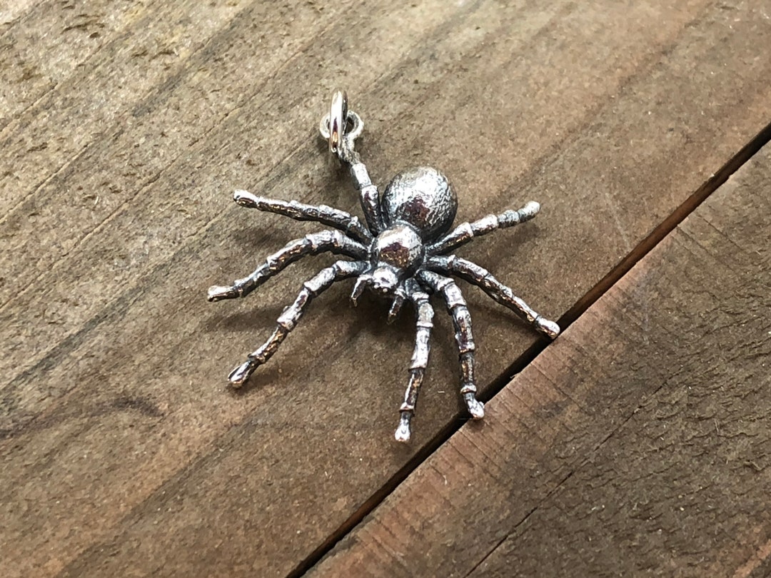 Sterling Silver Tarantula Spider Pendant, Realistic Spider Charm ...