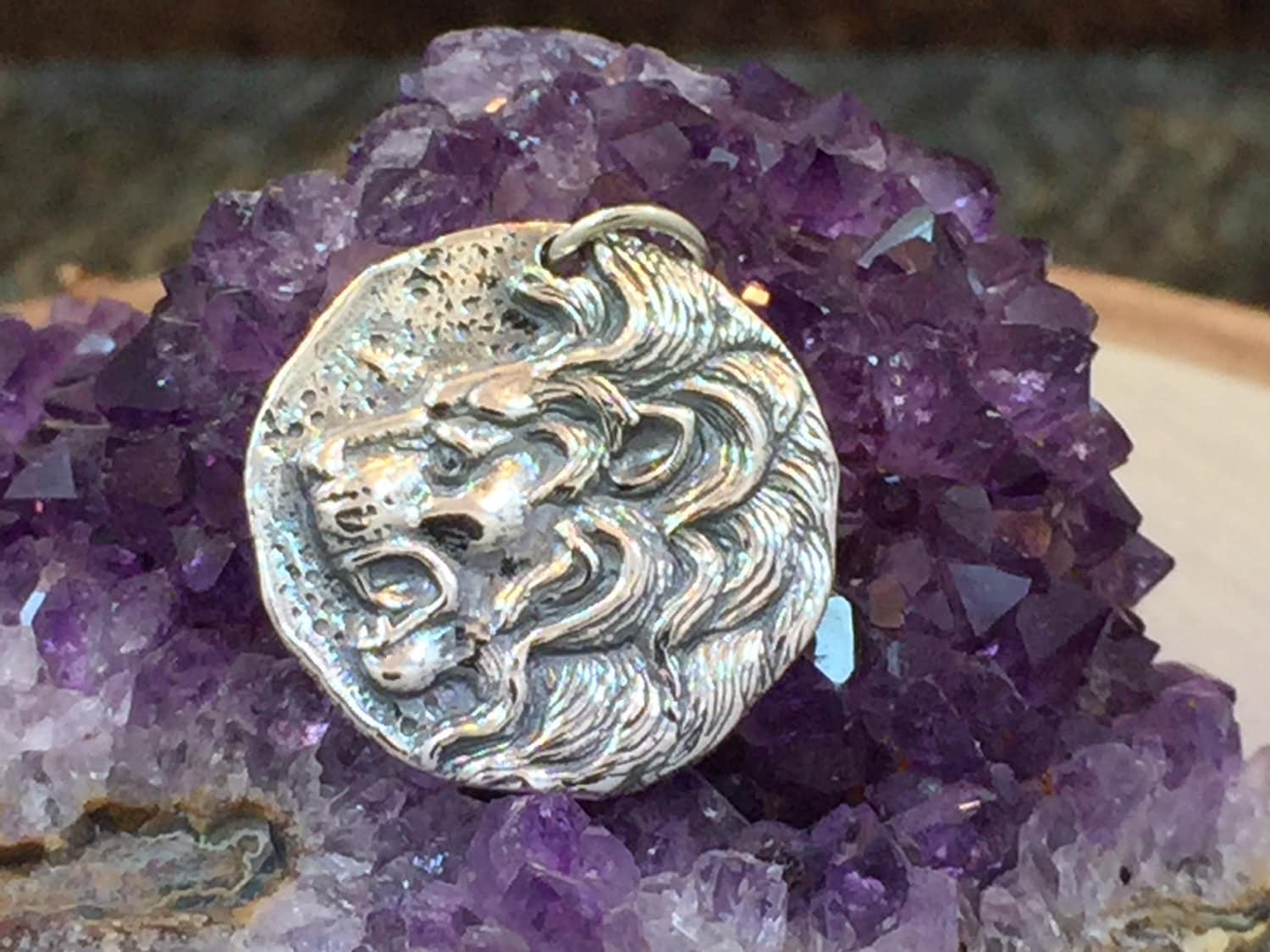 Lion Head Charm Lion Charm Coin Charm Mystical Charm | Etsy