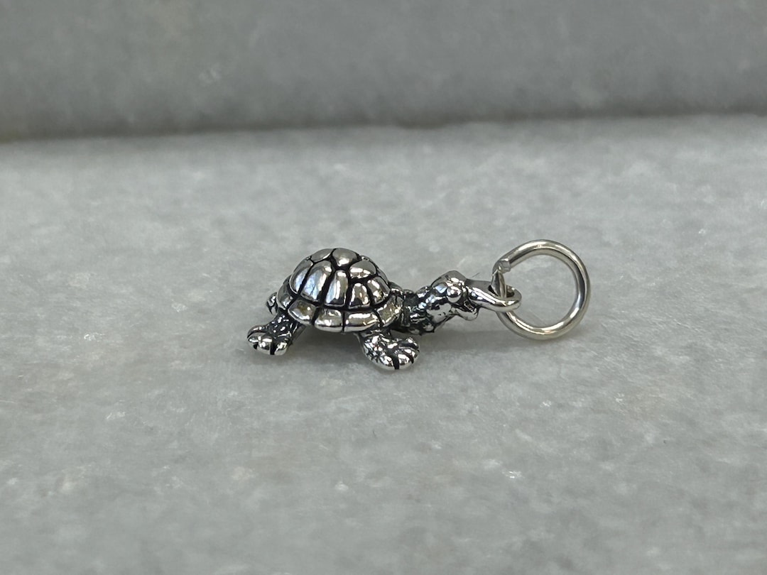 Sterling Silver Sea Turtle Charm, Turtle Charm, Sea Turtle Charm, Baby ...