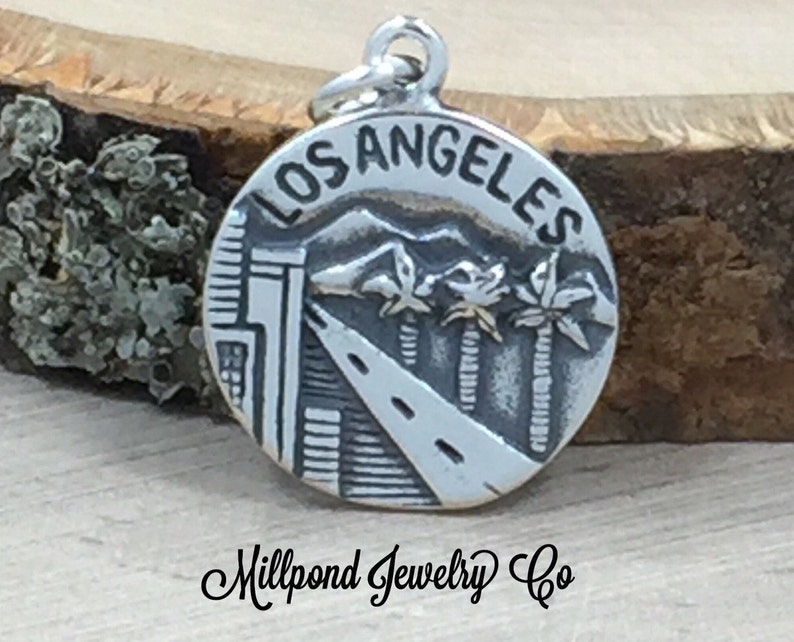 Los Angeles Charm, California Charm, Los Angeles Pendant, Sterling ...