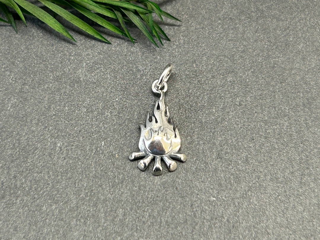 Sterling Silver Campfire Charm, Camping Charm, Campfire Charm ...