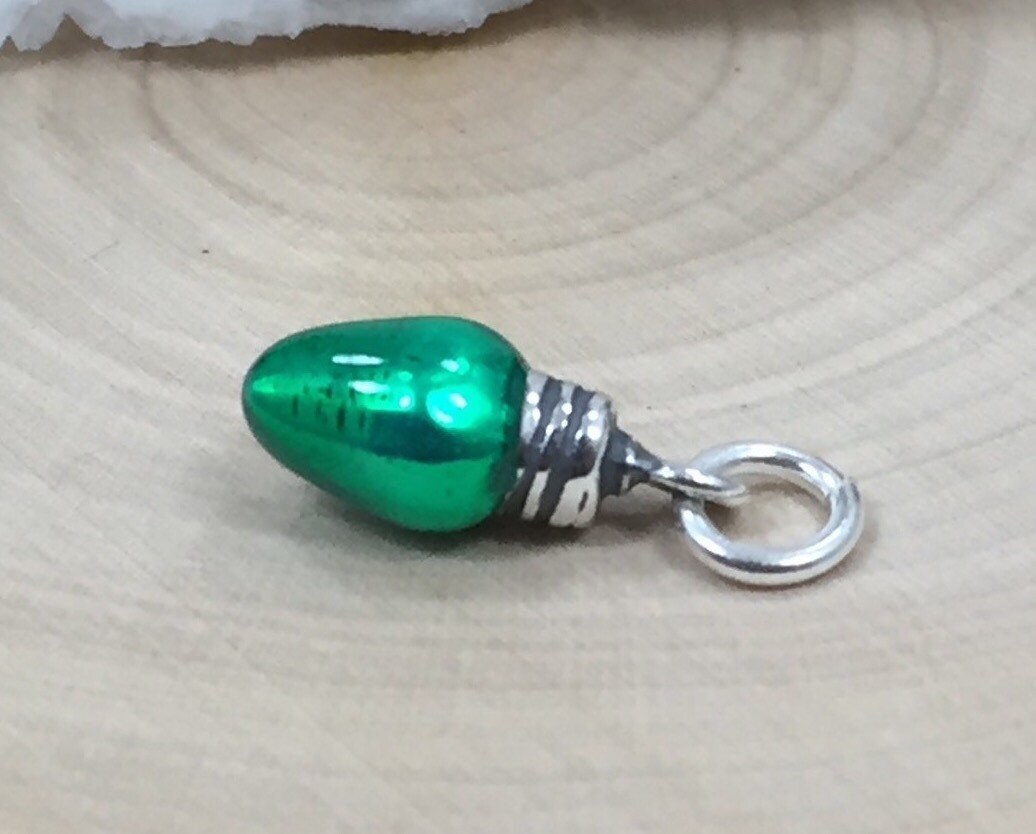 Christmas Light charm Christmas Bulb Charm Sterling Silver | Etsy