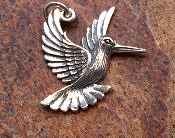 Hummingbird Charm Lifelike Hummingbird Charm Sterling Silver - Etsy