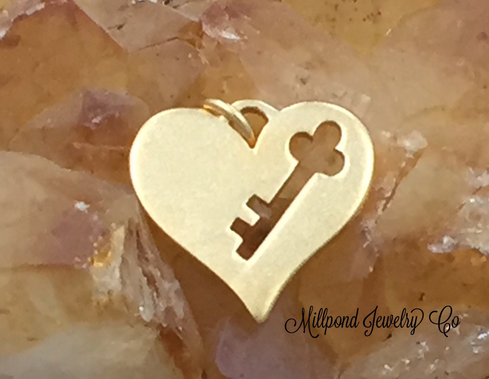 Key to My Hart Charm Heart Charm Heart Key Cut Out Charm - Etsy