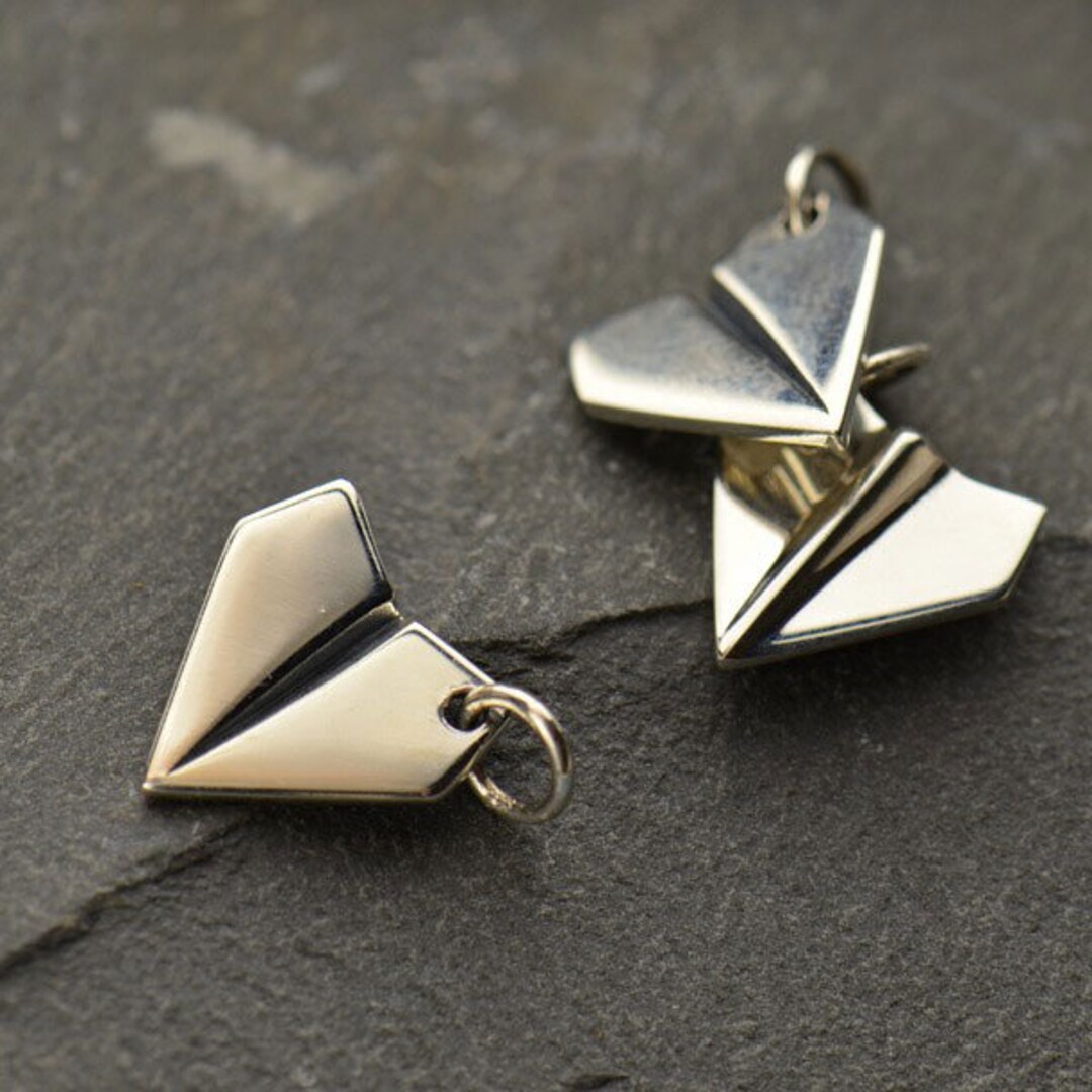 Paper Airplane Charm, Paper Airplane Pendant, Airplane Charm, Airplane ...