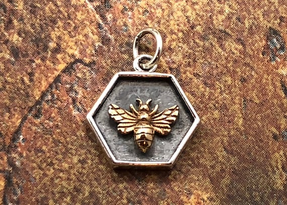 Sterling Silver and Bronze Beehive and bee Charm Jewelry & Beauty ...