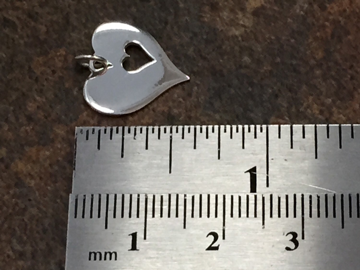 Heart Charm, Heart Cut Out Charm, Heart Charm, Sterling Silver Heart ...