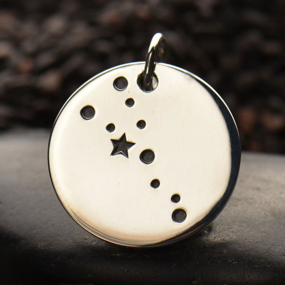 Zodiac Charm, Taurus Charm, Zodiac Constellation Charm, Sterling Silver ...