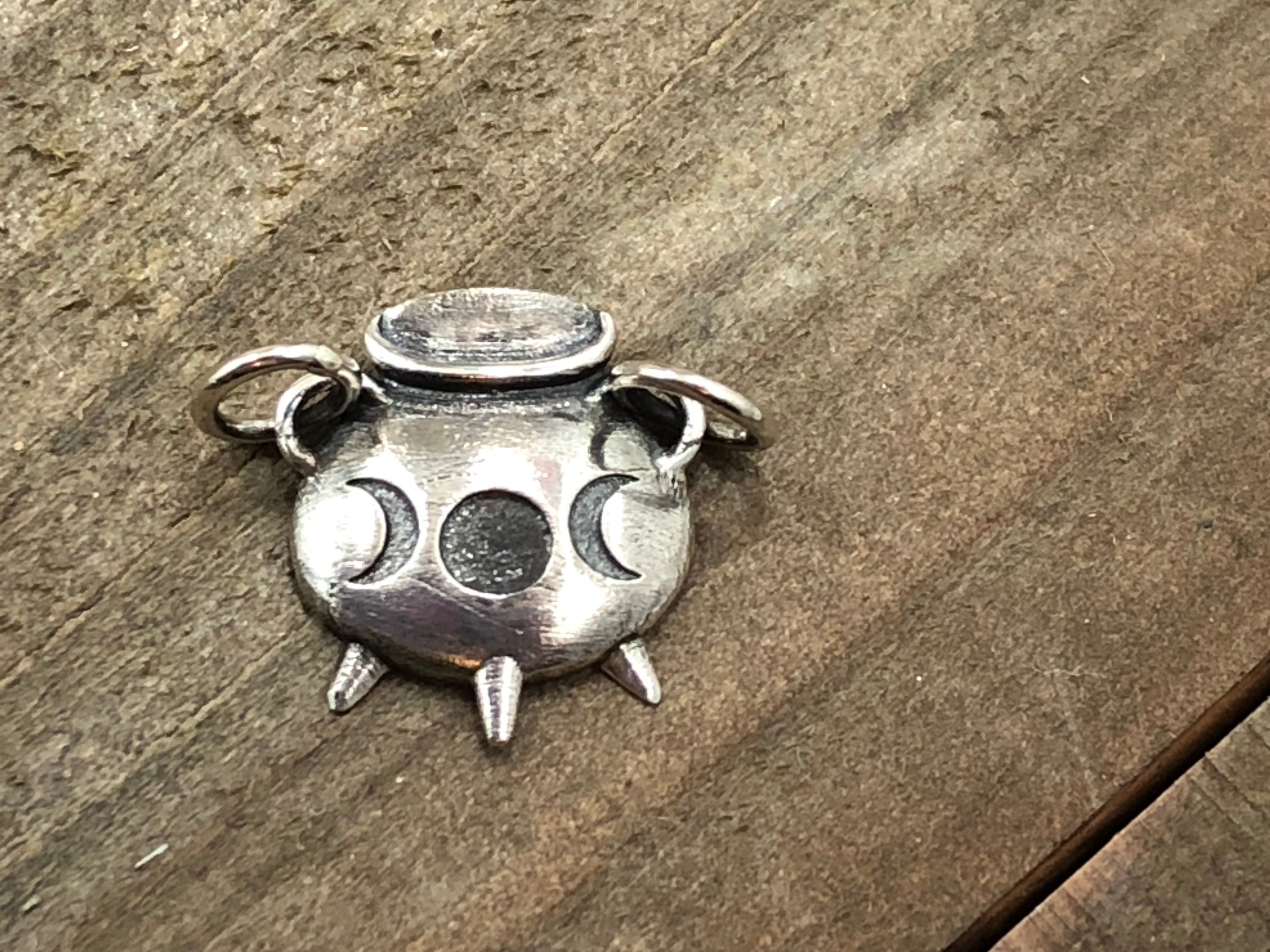 Sterling Silver Witch Cauldron Charm Link Witch Charm - Etsy