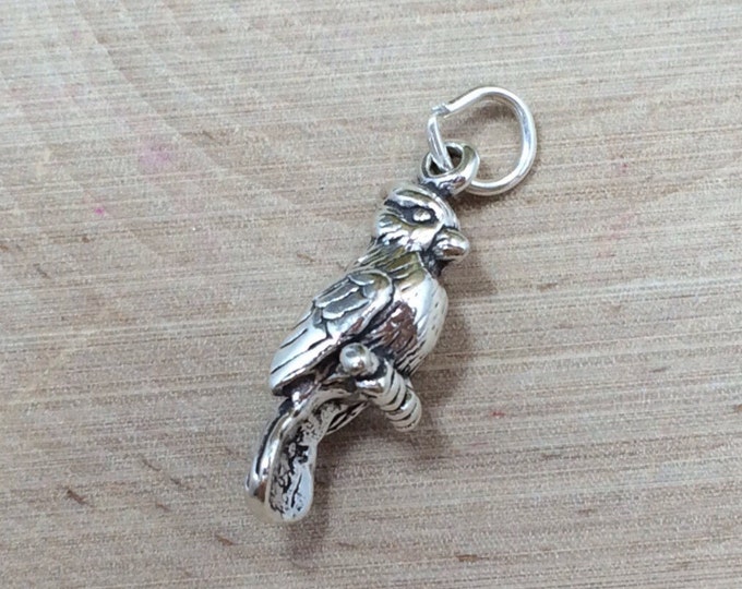 Sterling Silver Cardinal Bird Charm Backyard Birdwatching 3D Solid 925 ...