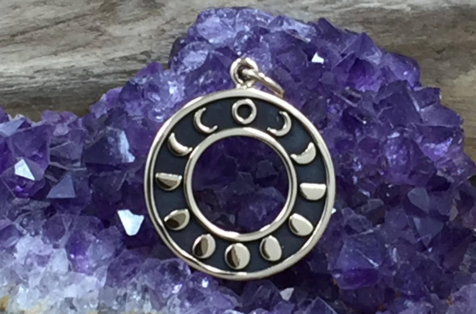Moon Charm Phases of the Moon Charm Etched Phases of the | Etsy