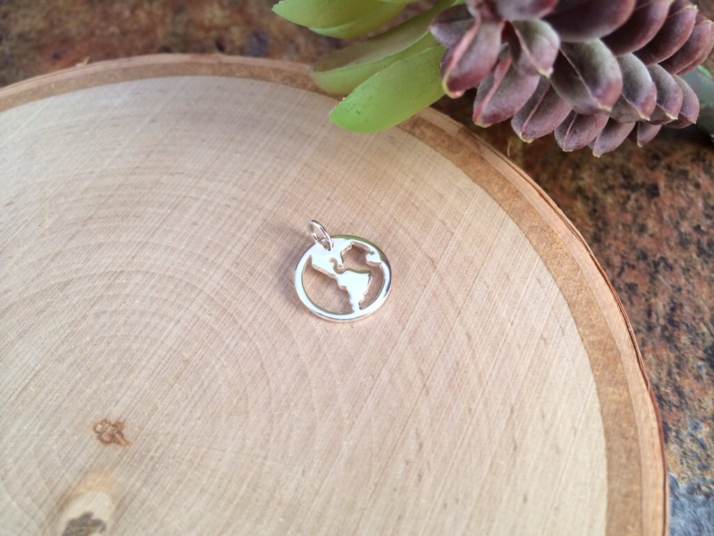 Globe Charm Globe Pendant World Charm Earth Charm Round - Etsy