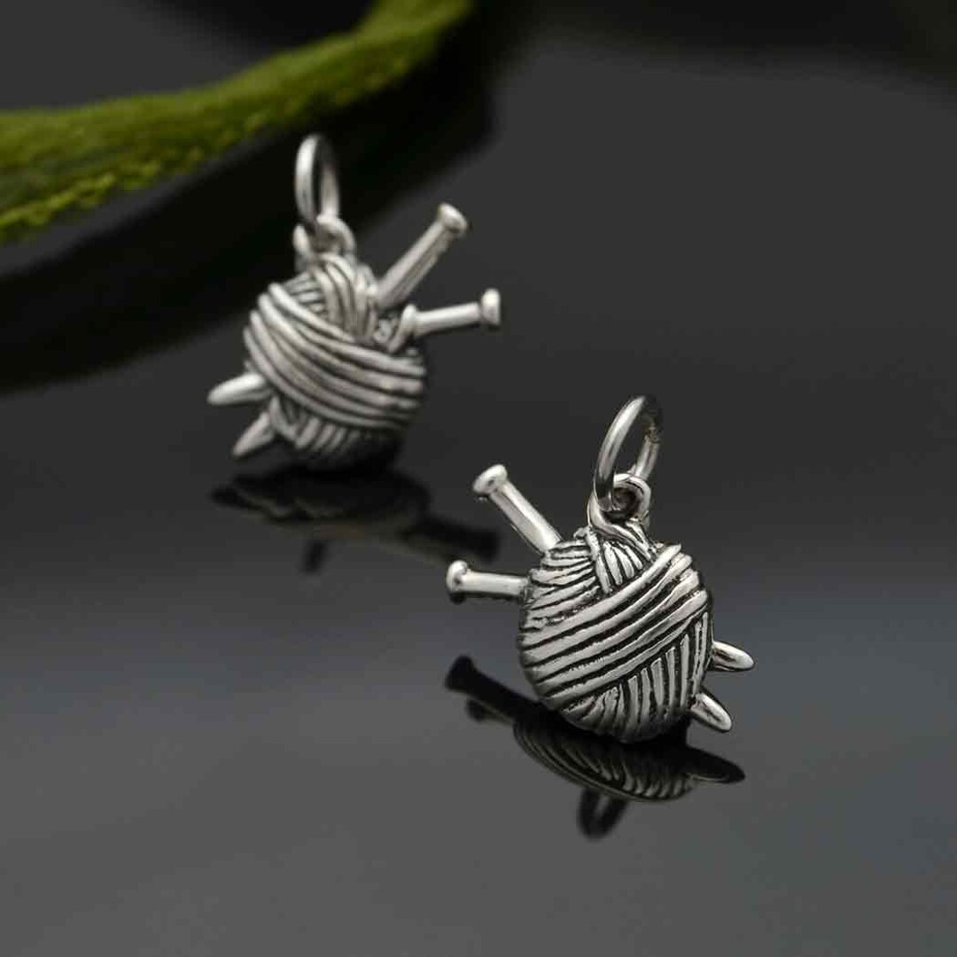 Ball of Yarn Charm, Knitting Charm, Yarn Charm, Crocheting Charm ...