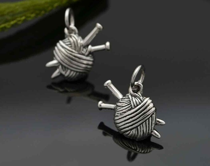 Ball of Yarn Charm, Knitting Charm, Yarn Charm, Crocheting Charm ...