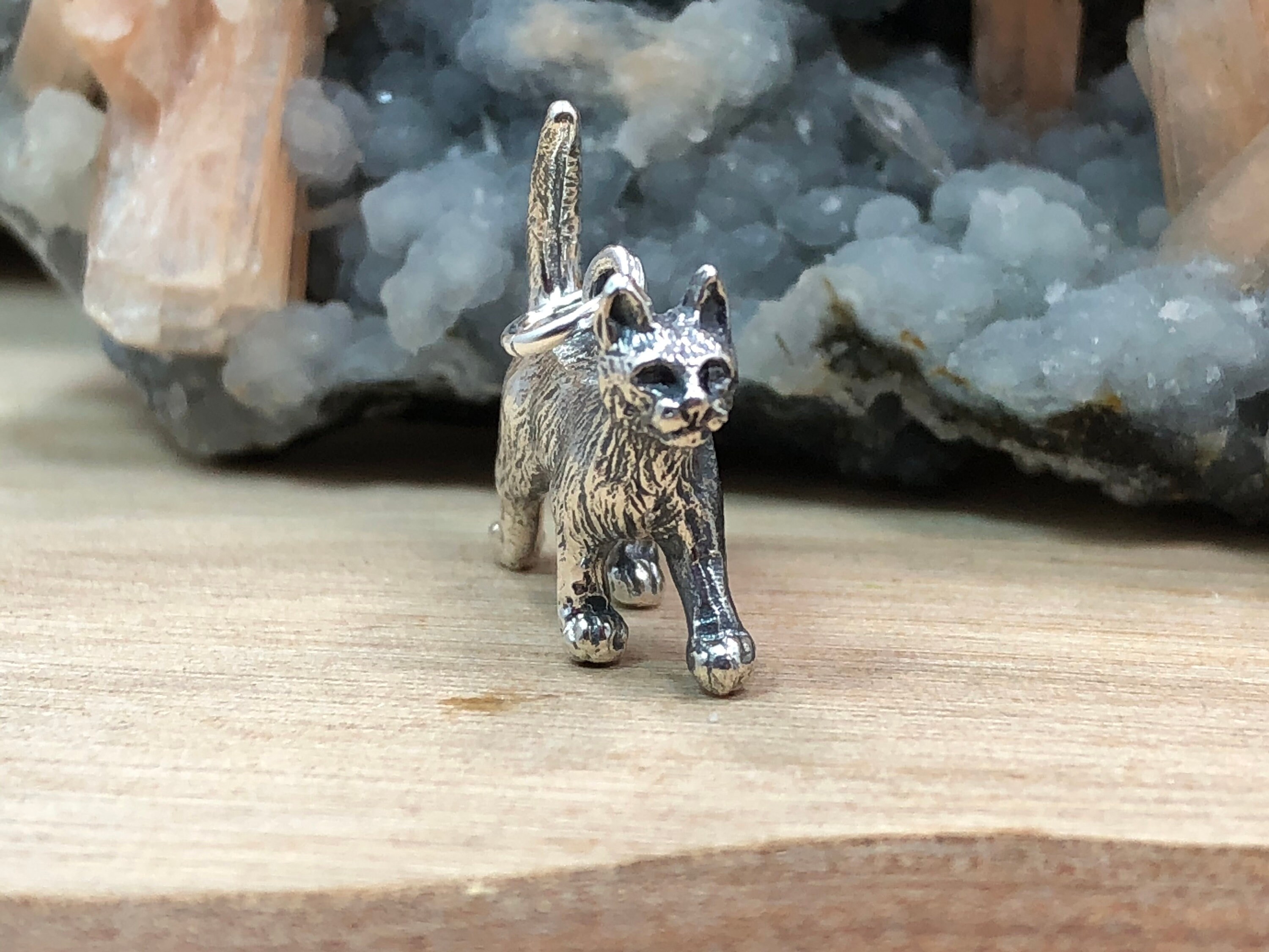 Kitten Charm Kitty Charm Cat Charm Sterling Silver Cat | Etsy