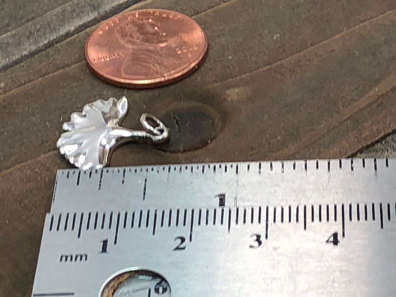 Sterling Silver Ginkgo Leaf Charm, Leaf Charm, Leaf Pendant, Nature ...