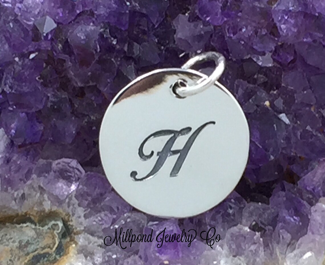 Letter H Charm Alphabet Charm Sterling Silver Charm Silver - Etsy