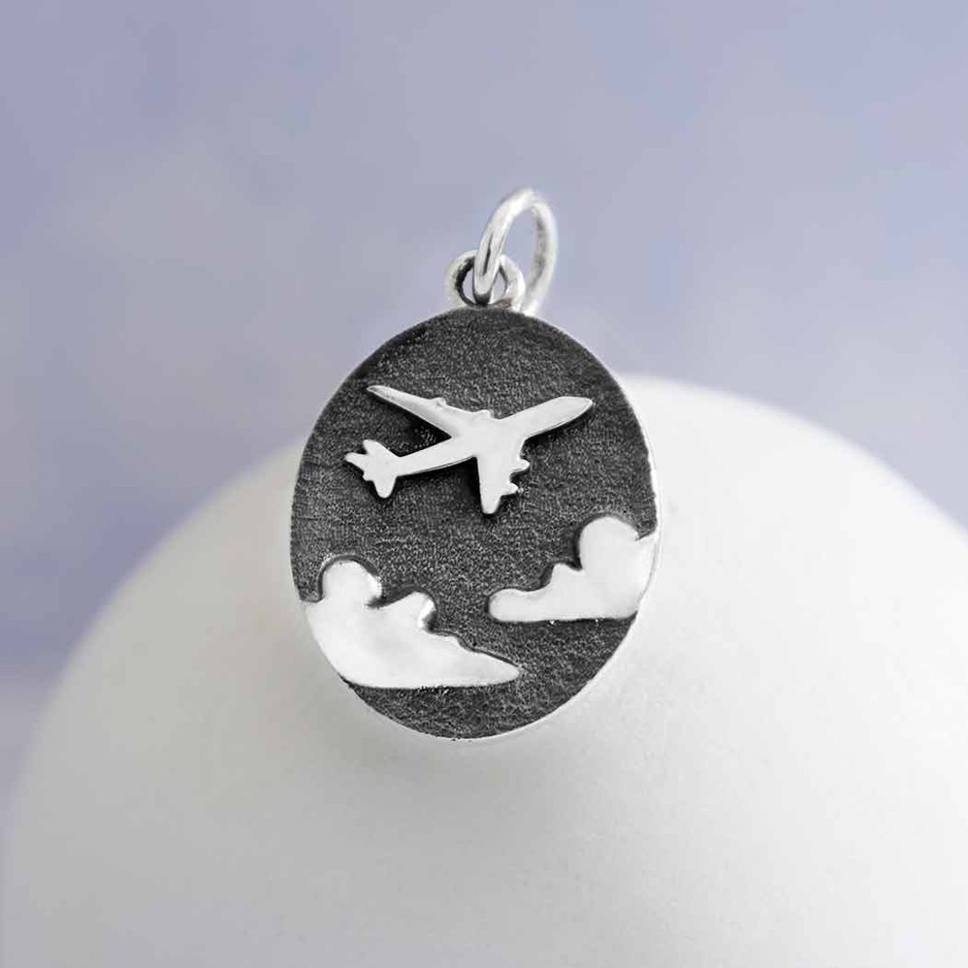 Sterling Silver Flying Airplane Charm, Airplane Charm, Airplane Pendant ...