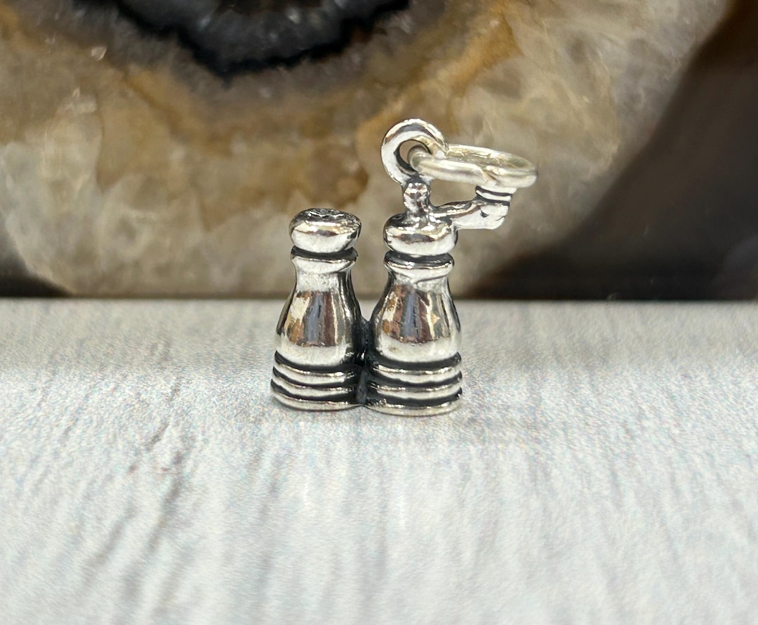 Salt and Pepper Charm, Salt and Pepper Mill Charm, Kitchen Charm, Cook ...