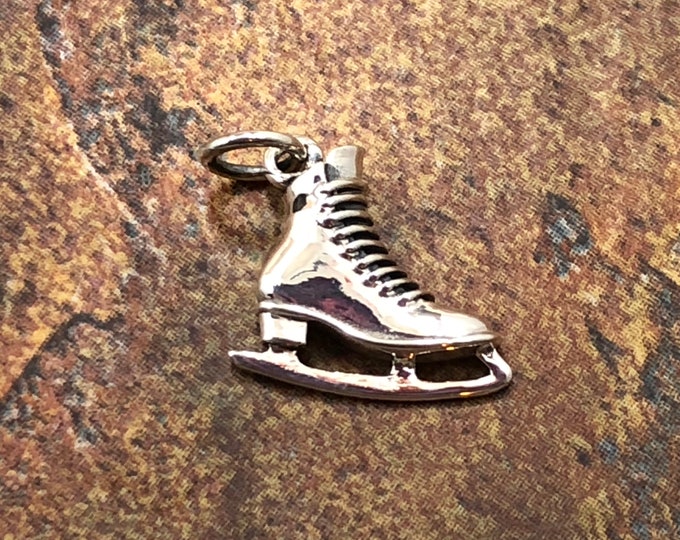 Sterling Silver Ice Skate Charm Skating Figure Skaters 3D Solid .925 - Etsy