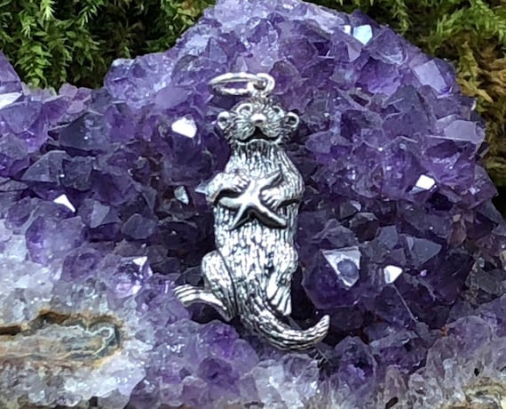 Otter Charm Sea Otter Charm Otter Pendant Water Charm | Etsy