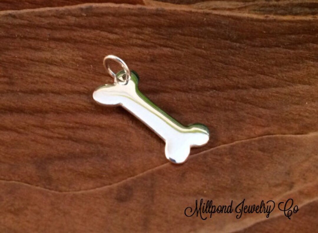 Dog Bone Charm, Dog Bone Pendant, Dog Bone, Dog Lover, Sterling Silver ...