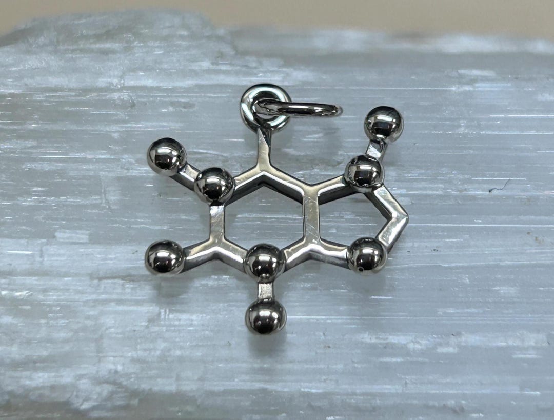 Sterling Silver Caffeine Molecule Charm, Molecule Charm, Biology Charm ...