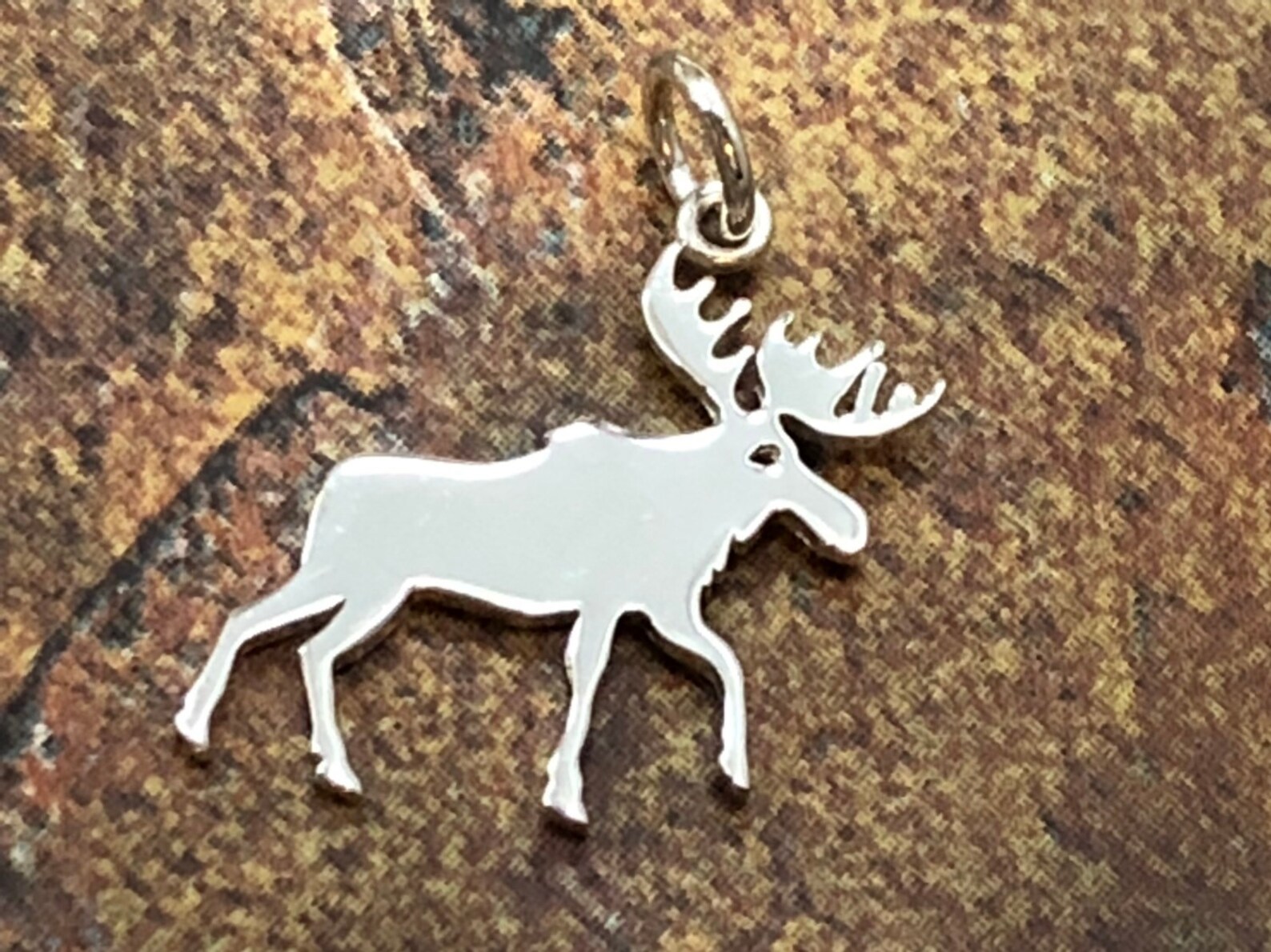 Sterling Silver Moose Charm, Moose Charm, Moose Pendant, Flat Moose ...