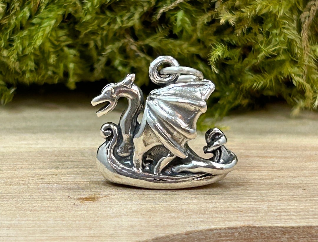 Viking Ship Charm, Viking Charm, Dragon Charm, Mystical Charm, Mythical ...