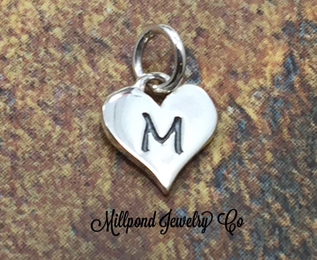 Initial Charm Letter Charm M Charm Letter M Charm Heart - Etsy