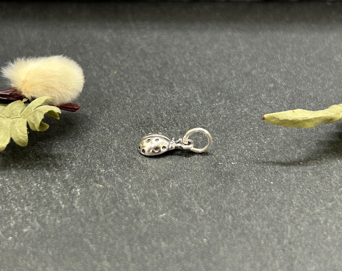 Sterling Silver Ladybug Charm, Ladybug Charm, Ladybug Pendant, Lady Bug ...