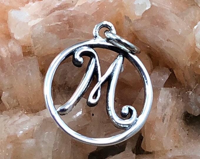 Letter M Charm, Cursive Letter M Charm, Alphabet Charm, Letter Charm, M ...