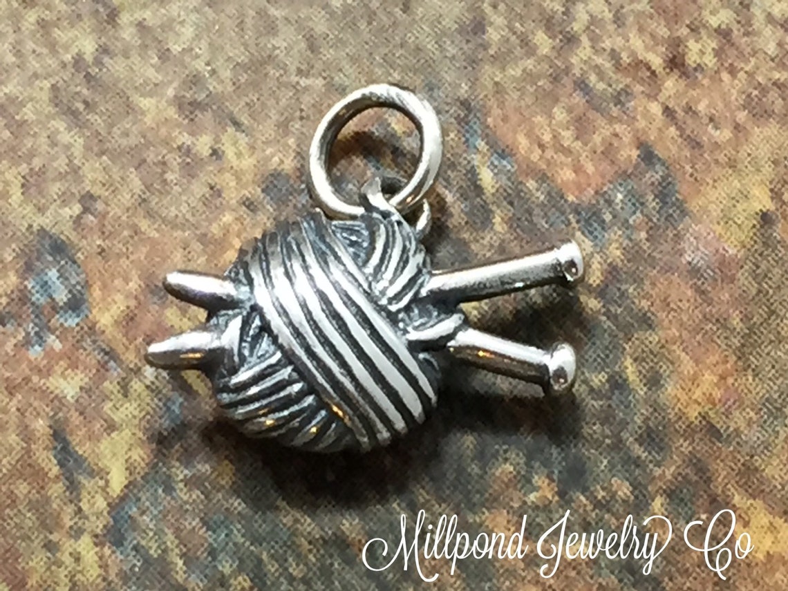 Ball of Yarn Charm, Knitting Charm, Yarn Charm, Crocheting Charm ...