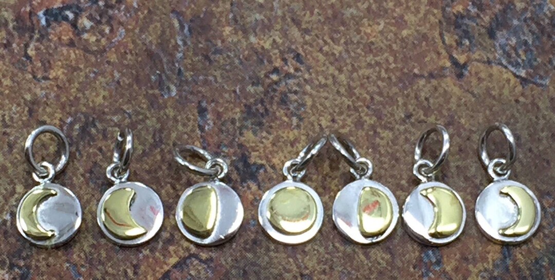 Moon Phases Charm Set, Moon Charm, Phases of the Moon Charms, Celestial ...