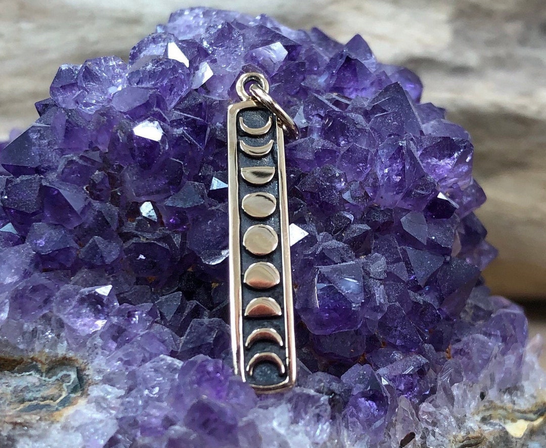 Moon Charm, Phases of the Moon Charm, Etched Phases of the Moon Charm ...