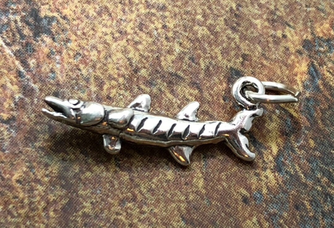 Barracuda Charm, Tiny Barracuda Charm, Sterling Silver Barracuda Charm ...
