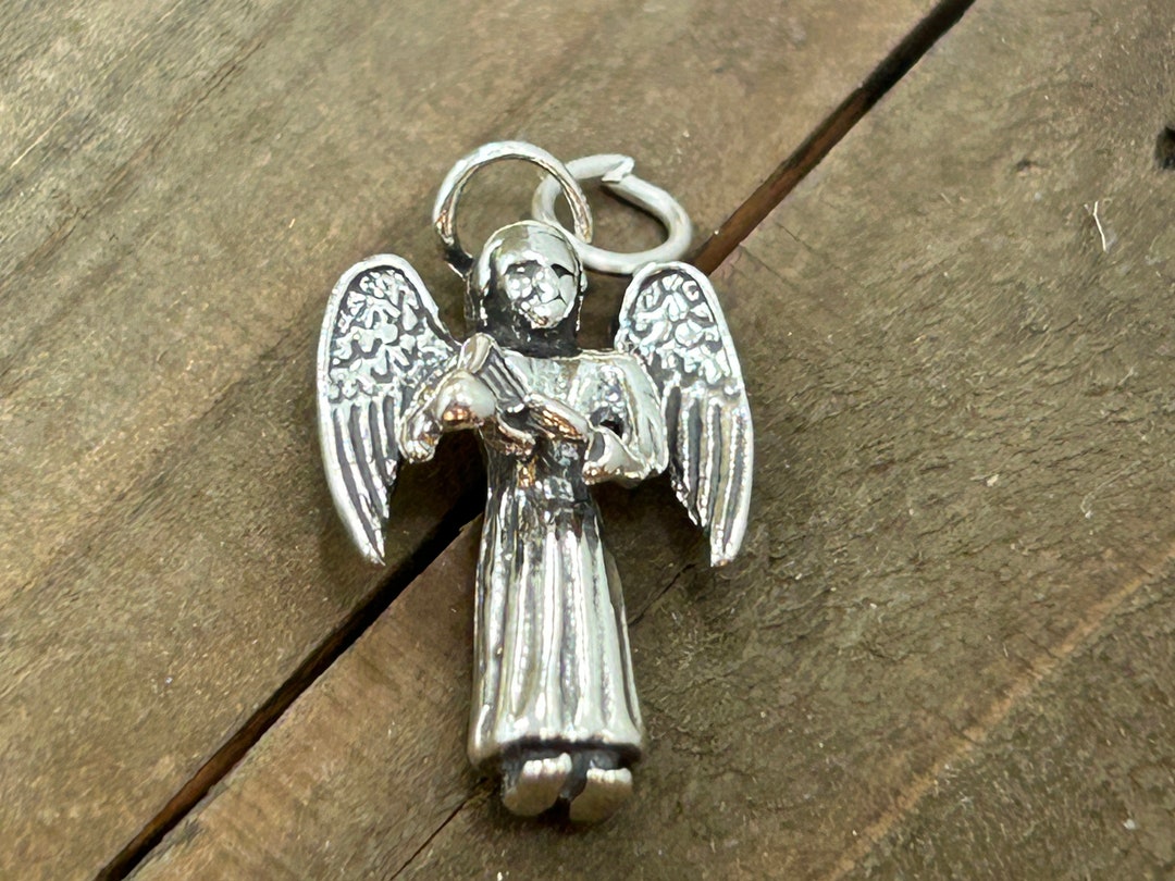 Angel Charm, Angel Pendant, Sterling Silver Angel, Angel Cut Out Charm ...