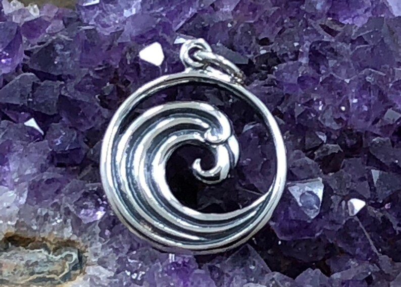 Sterling Silver Curled Wave Charm Ocean Wave Charm Wave | Etsy