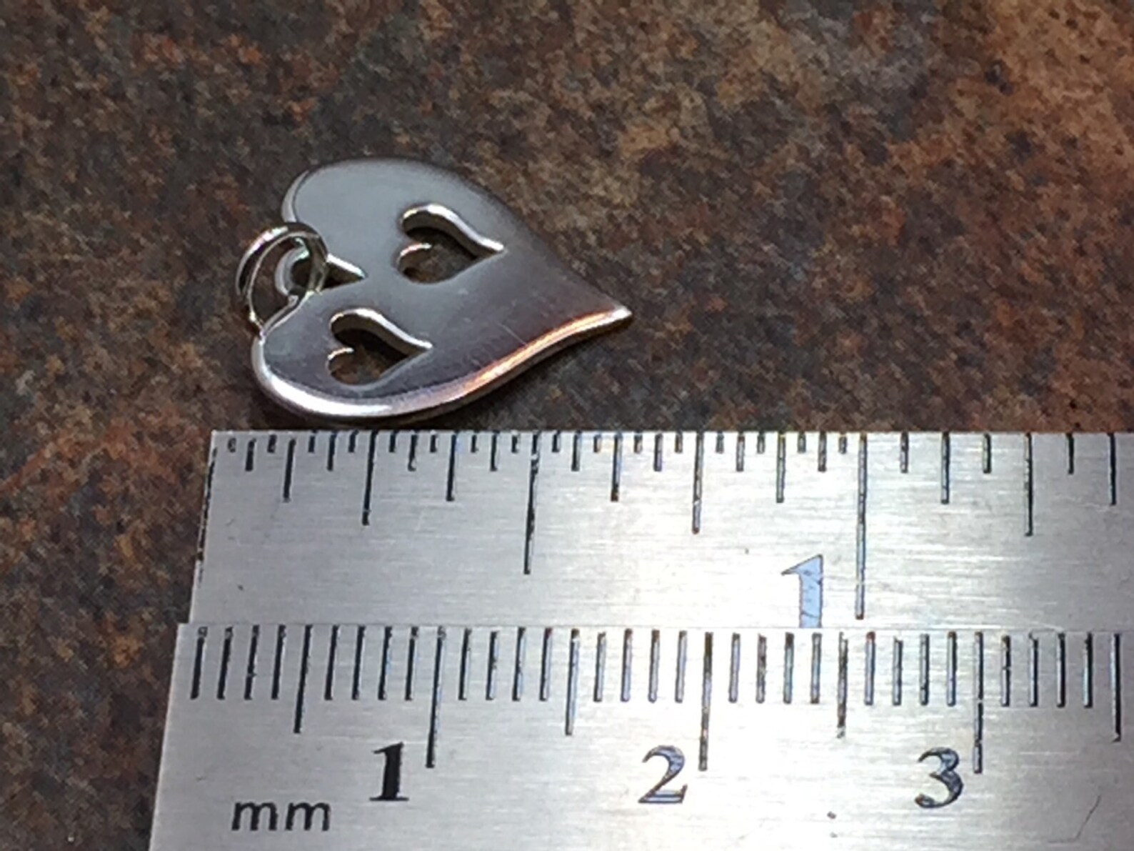 Heart Charm Heart Pendant Two Cut Out Heart Charm Sterling - Etsy